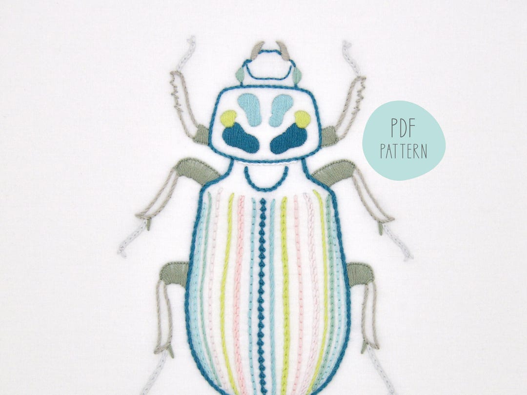 Beetle I Hand Embroidery Pattern for a Lifelike Bug Insect - Etsy