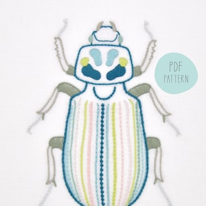 Beetle I Hand Embroidery Pattern for a Lifelike Bug Insect - Etsy