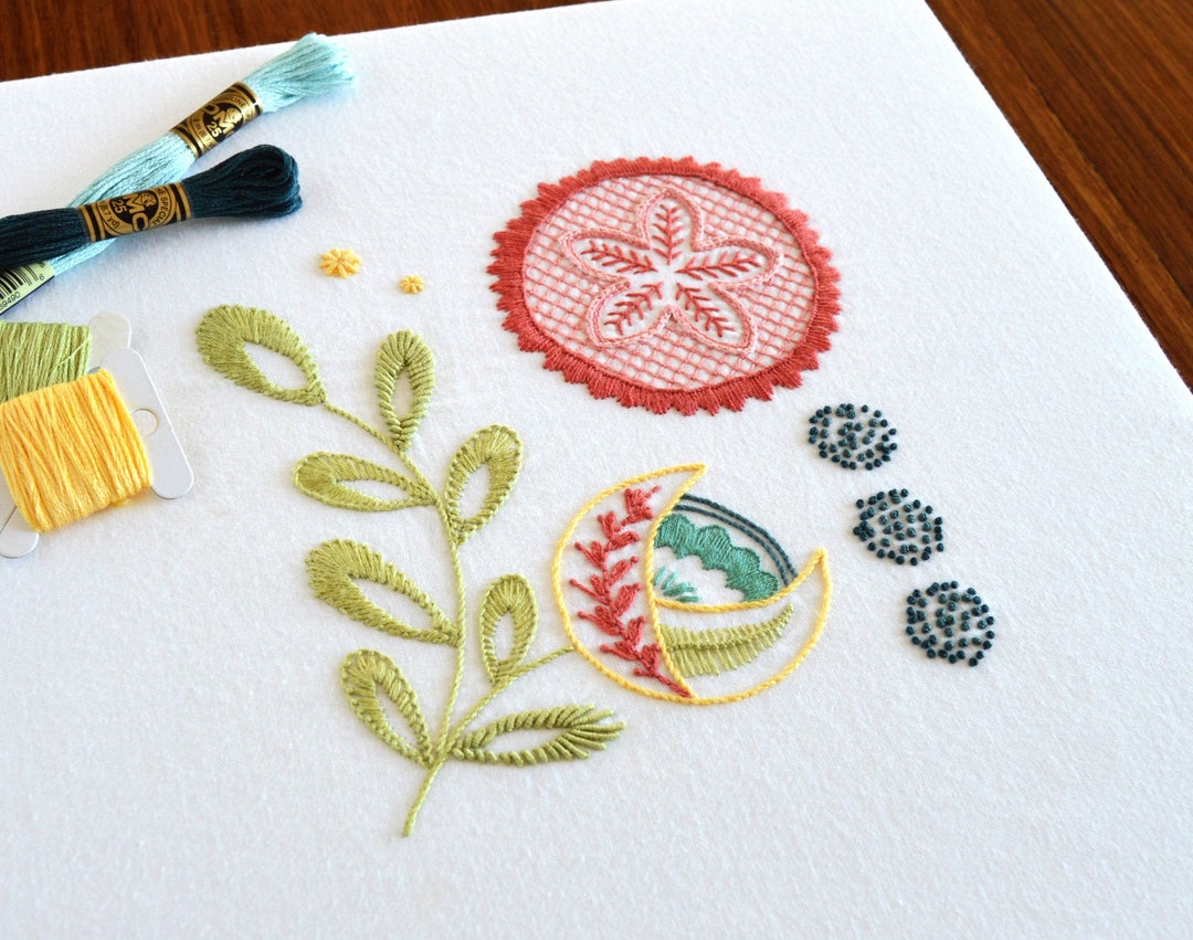 Shylock Embroidery Pattern, a Modern Take on Crewel and Jacobean Design ...