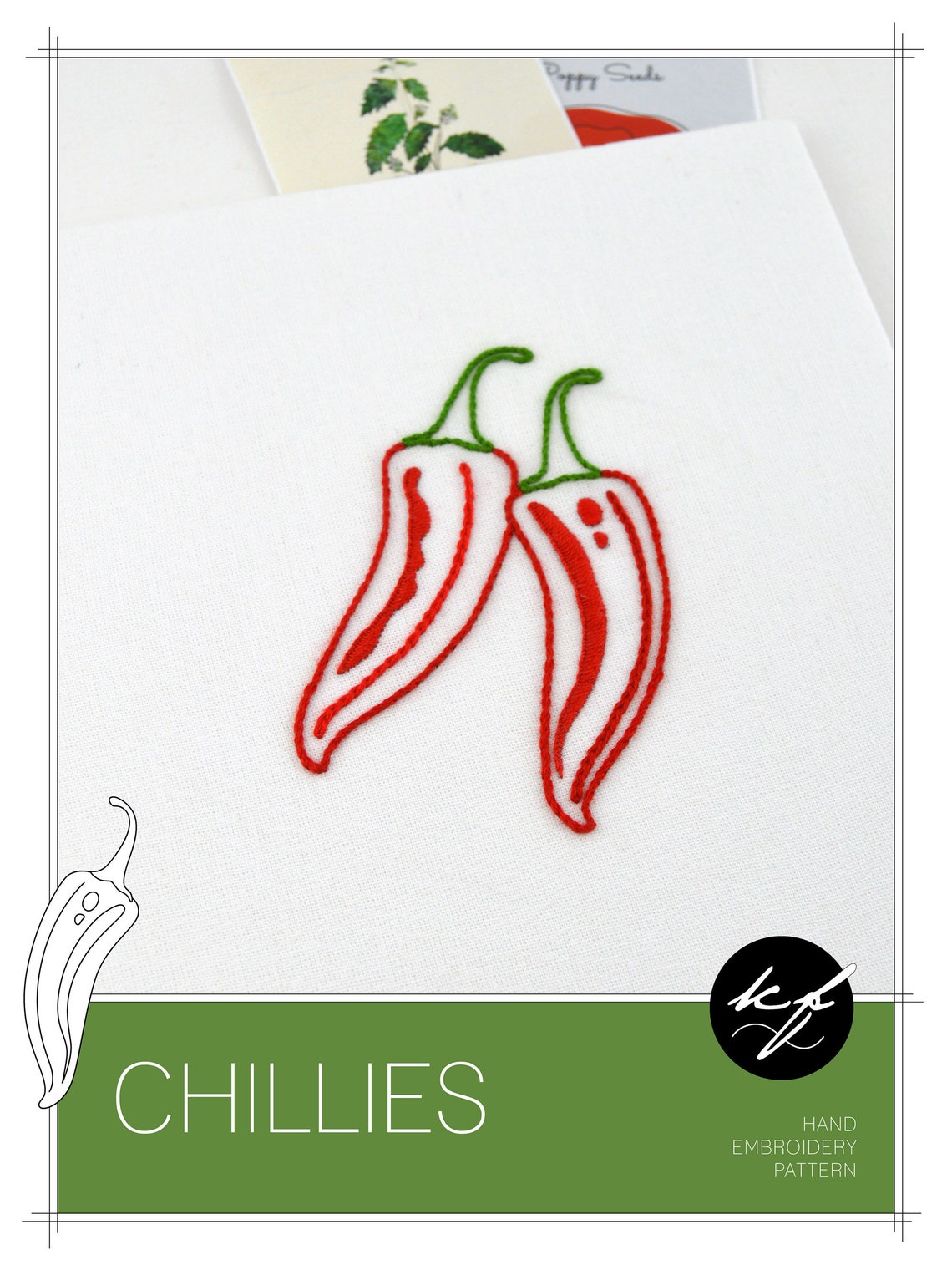 Chillies Embroidery Pattern for Red Peppers - Etsy
