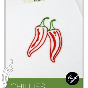 Chillies Embroidery Pattern for Red Peppers - Etsy