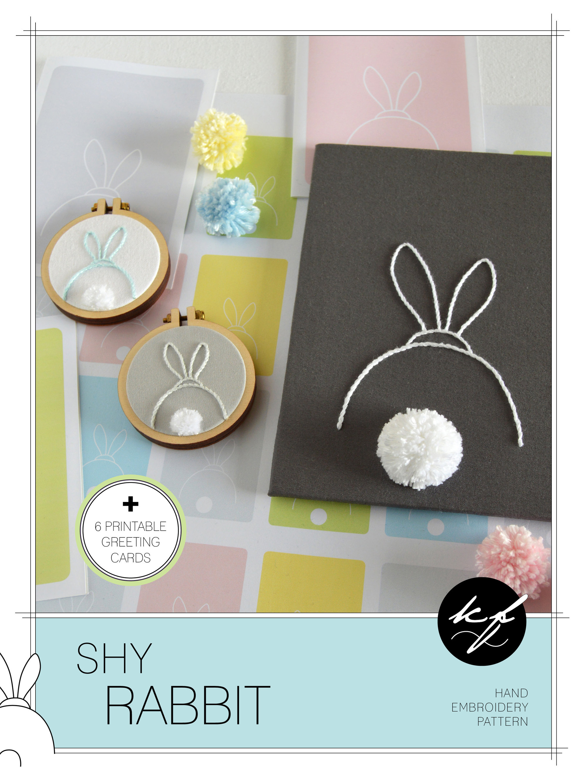 Shy Rabbit, a Fun and Easy Embroidery Pattern for the Whole Family - Etsy
