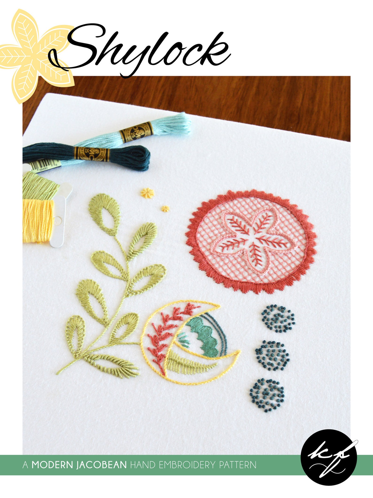 Shylock Embroidery Pattern, a Modern Take on Crewel and Jacobean Design ...