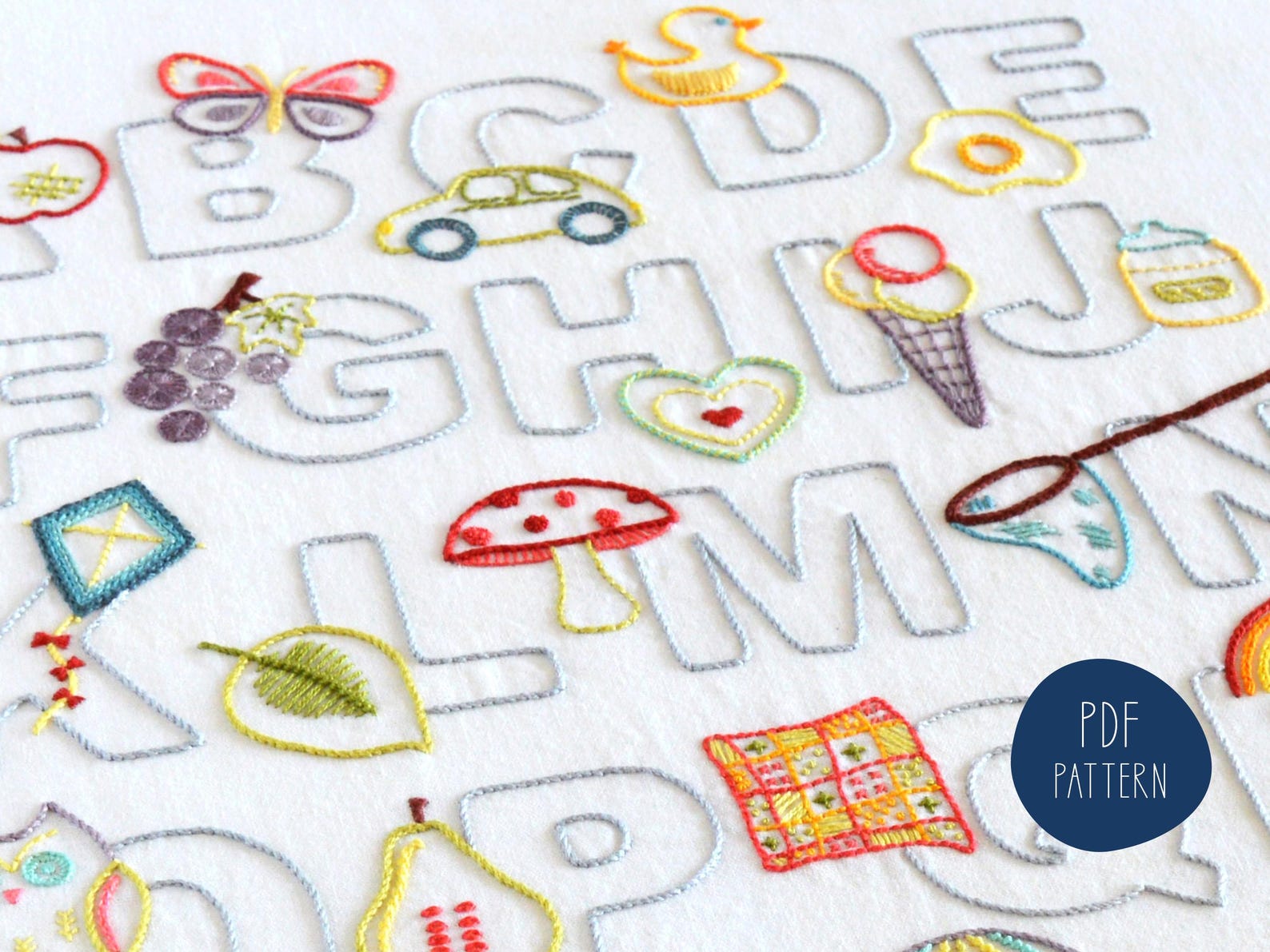 ABC Embroidery Pattern for a New Baby Nursery or Child's Bedroom ...