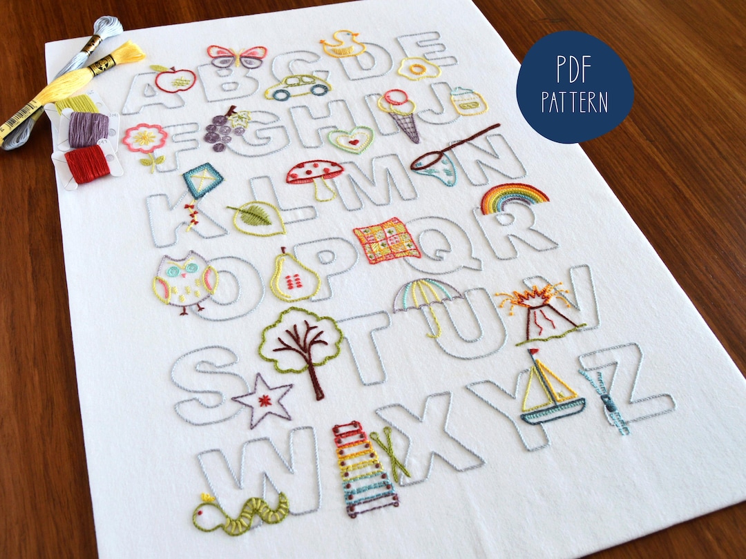 ABC Embroidery Pattern for a New Baby Nursery or Child's Bedroom ...