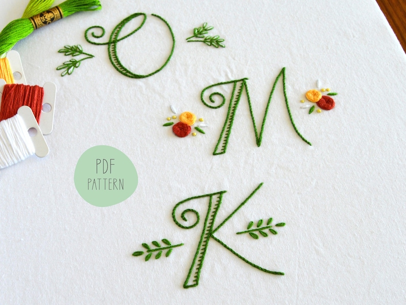 Classic Monograms Hand Embroidery Pattern. Three Full Alphabets of 26 ...