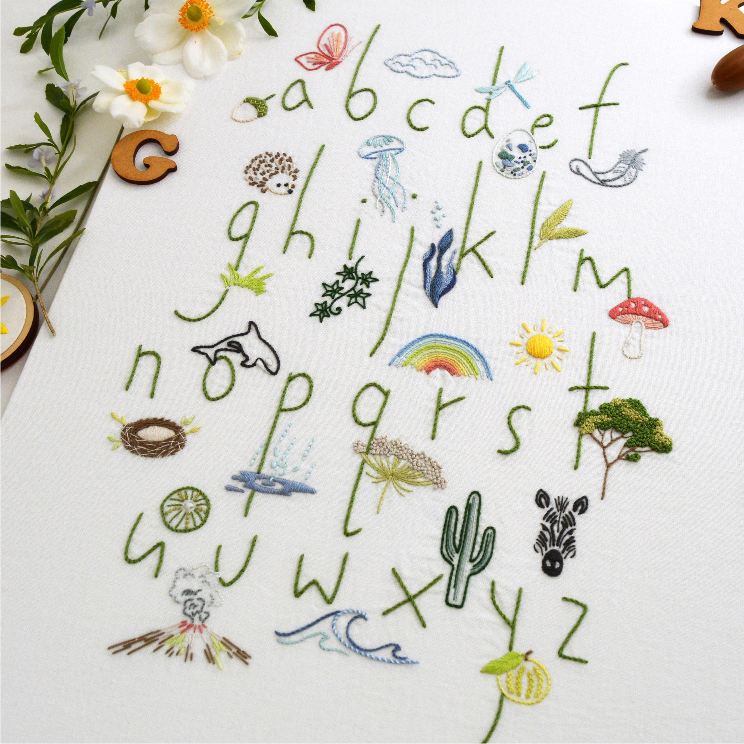 Nature Abc, a Playful Hand Embroidery Pattern for an Alphabet Inspired ...