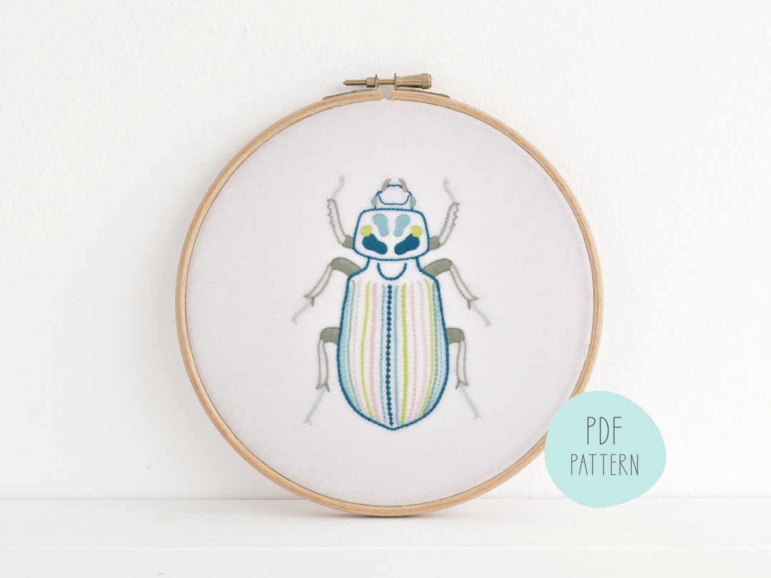 Beetle I Hand Embroidery Pattern for a Lifelike Bug Insect - Etsy