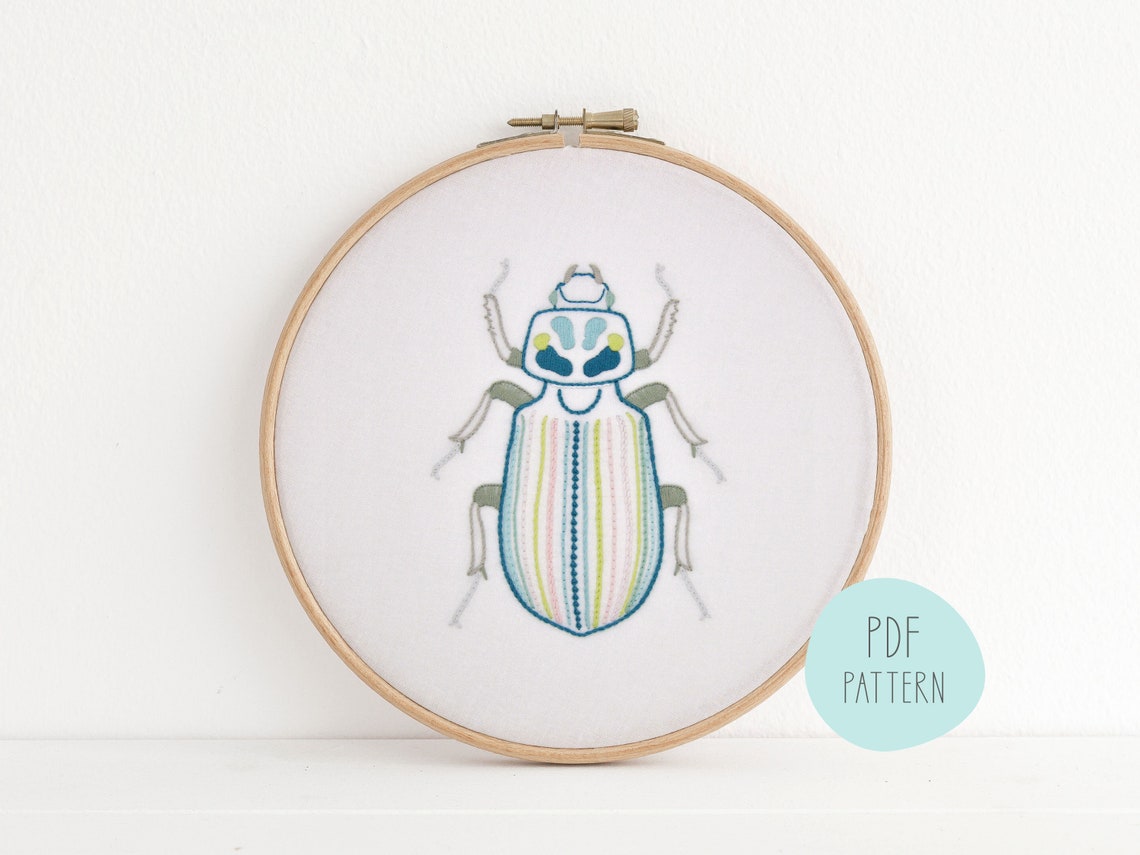 Beetle I Hand Embroidery Pattern for a Lifelike Bug Insect - Etsy