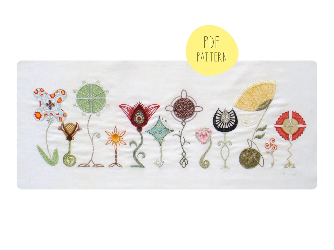 Celtic Stems, a Unique Hand Embroidery Pattern With Embroidered ...