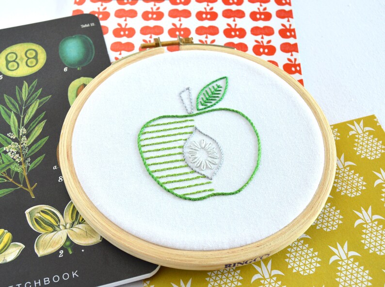 Apple Sampler hand embroidery pattern an embroidery sampler | Etsy