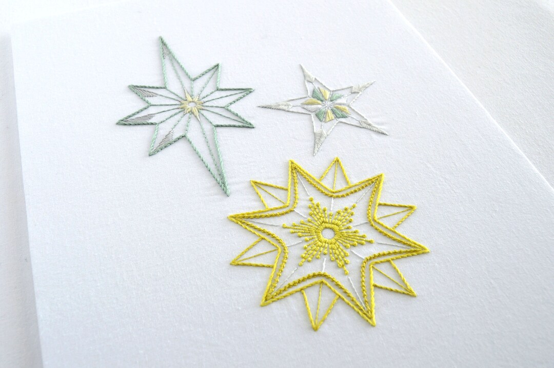 Starlight Embroidery Pattern of Three Stars for the Christmas Holidays ...