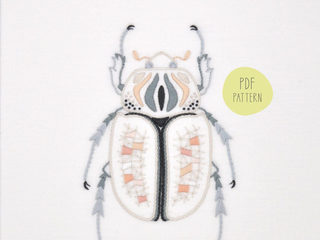 Beetle II Hand Embroidery Pattern for a Lifelike Bug Insect - Etsy