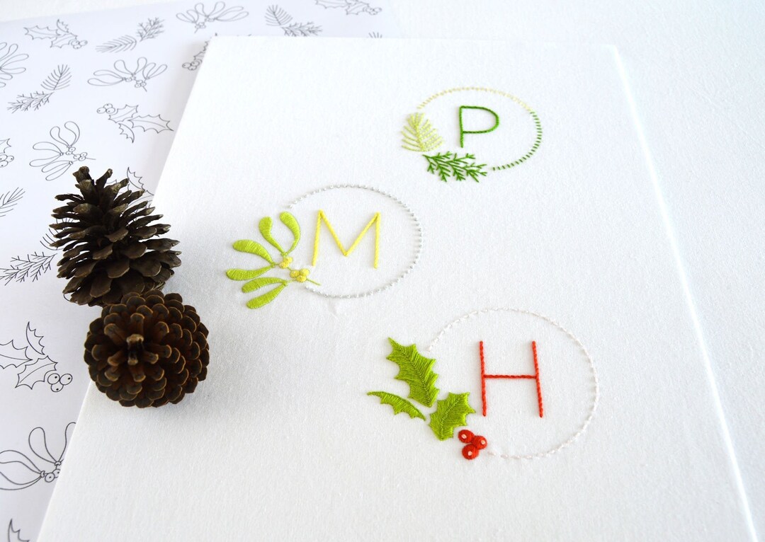 Christmas Monograms Embroidery Pattern of 3 Festive Alphabets for the ...