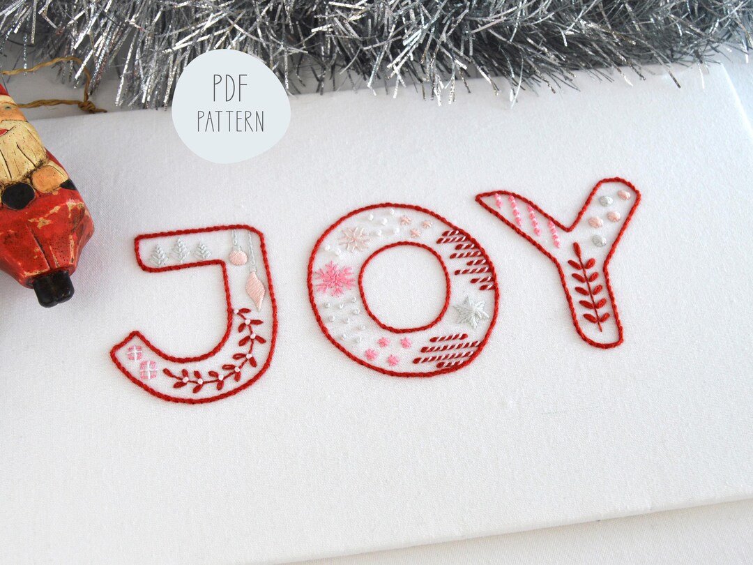 Joy Hand Embroidery Pattern to Spread Good Cheer During the Festive ...