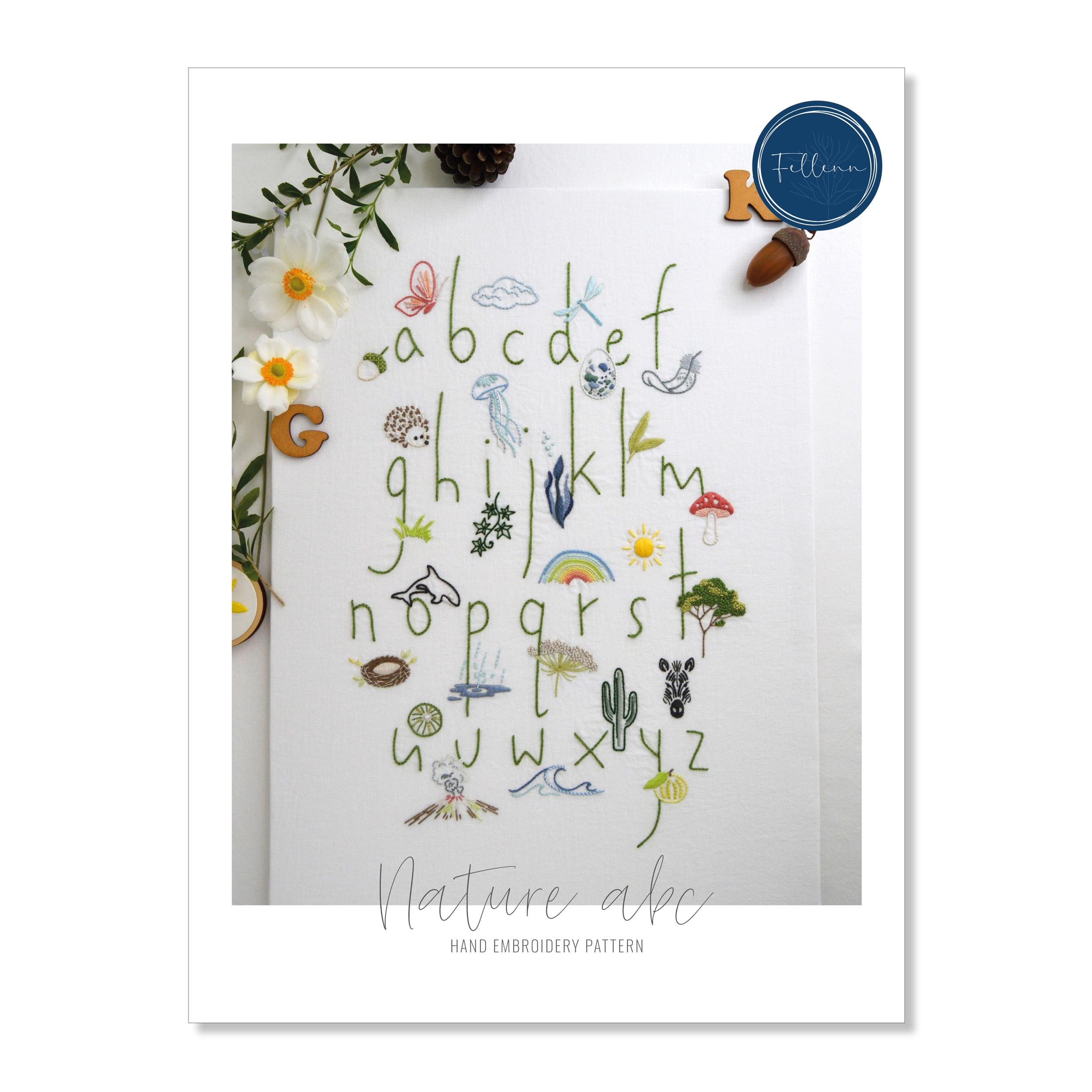 Nature Abc, a Playful Hand Embroidery Pattern for an Alphabet Inspired ...
