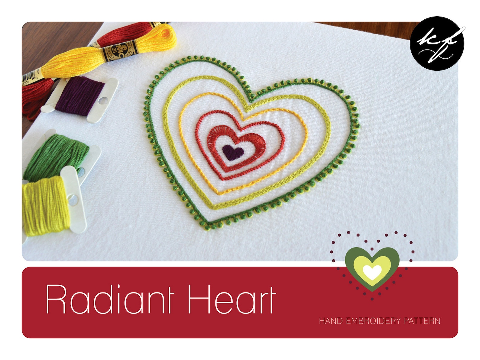 Radiant Heart Hand Embroidery Pattern a Modern Embroidery PDF - Etsy