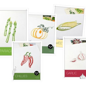 Veg Box II, 5 Vegetable Embroidery Patterns for Asparagus, Chillies ...
