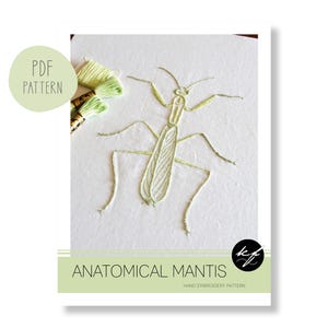 Anatomical Mantis, a Lifelike Embroidery Pattern for a Praying Mantis ...