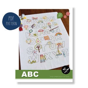 ABC Embroidery Pattern for a New Baby Nursery or Child's Bedroom ...