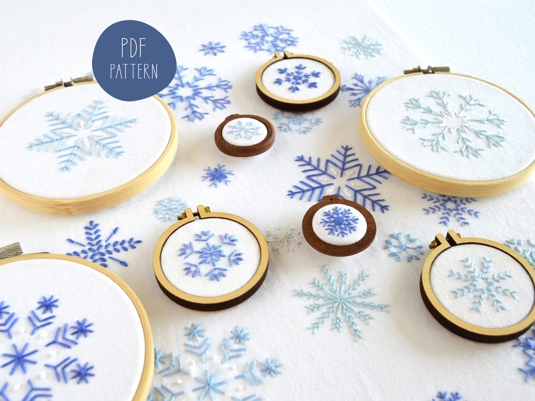 Snowflakes Hand Embroidery Pattern. Original Designs for Winter and the ...