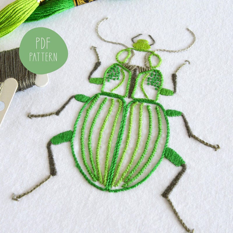 Beetle Embroidery - Etsy
