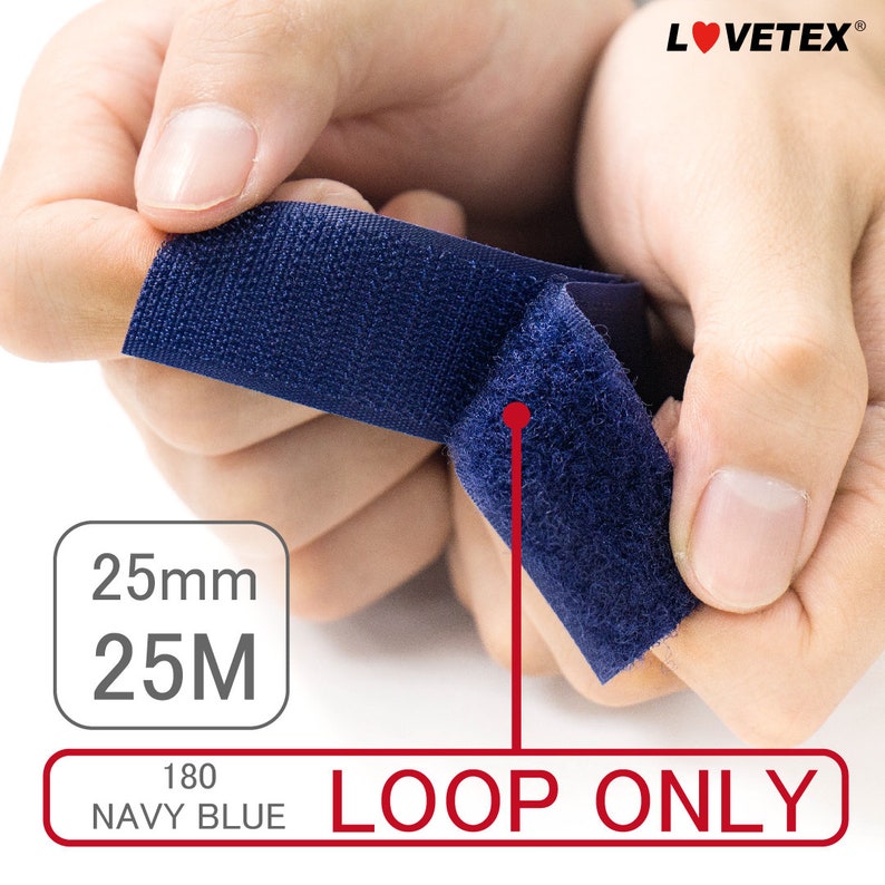 25mm(1") 25 Meters(984.25") LOOP ONLY Sew-on Fastener Tape for 28 ...