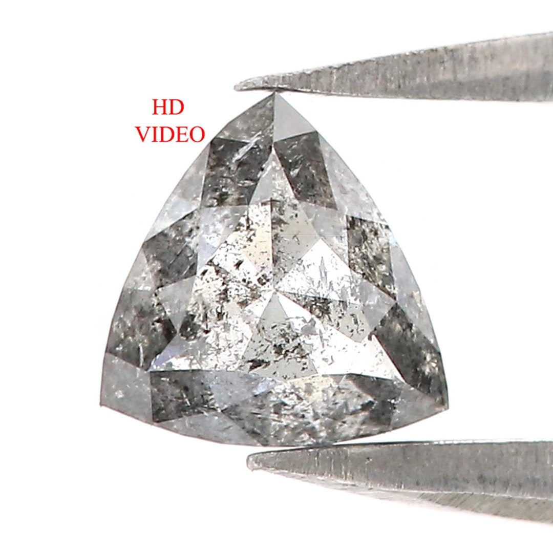 0.49 CT Natural Loose Triangle Shape Diamond Salt and Pepper Triangle ...