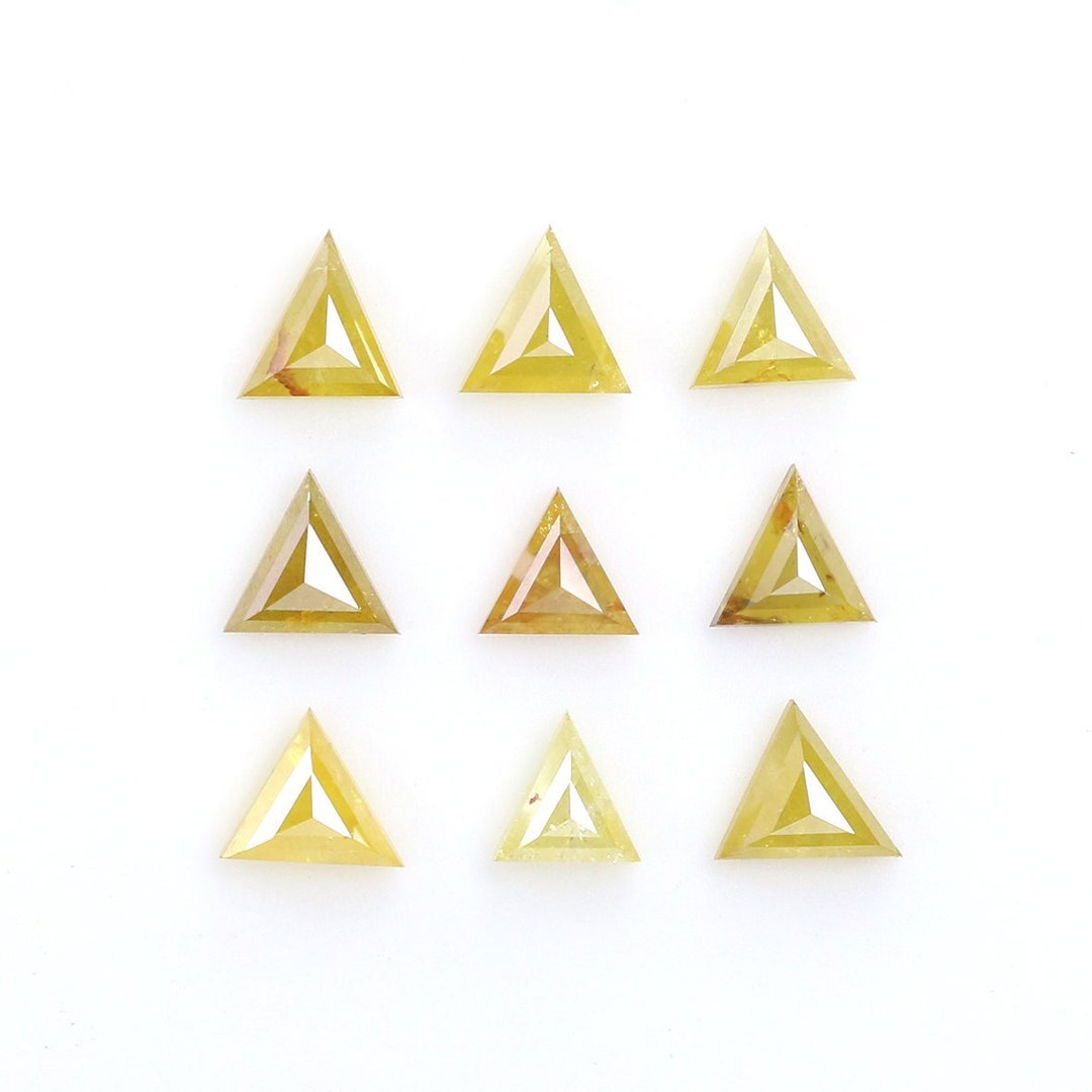 1.28 CT Natural Loose Triangle Shape Diamond Yellow Color Triangle ...
