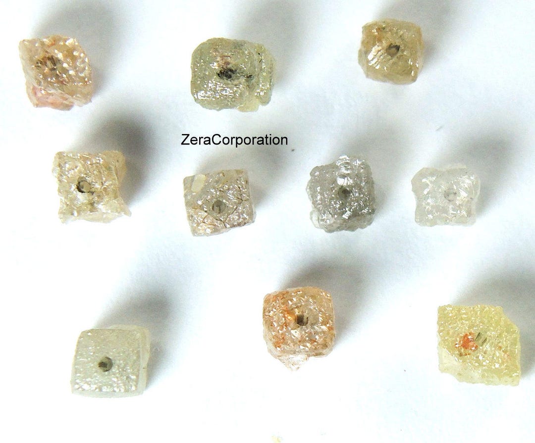Natural Loose Diamond Rough Cube Bead Mix Color Drilled Uncut - Etsy