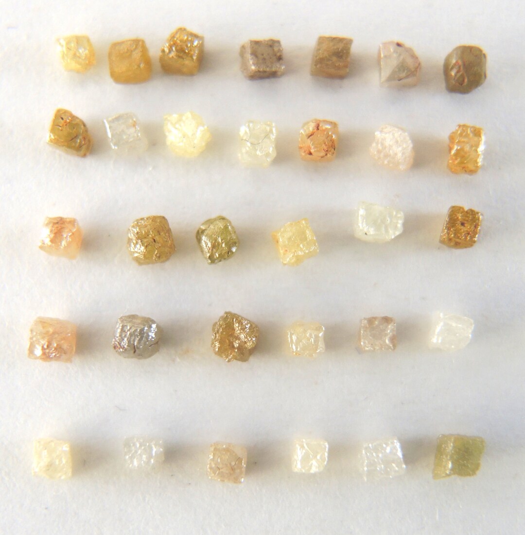 Natural Loose Diamond Rough Cube Mix Color Uncut Diamond 1.60 to 1.90 ...