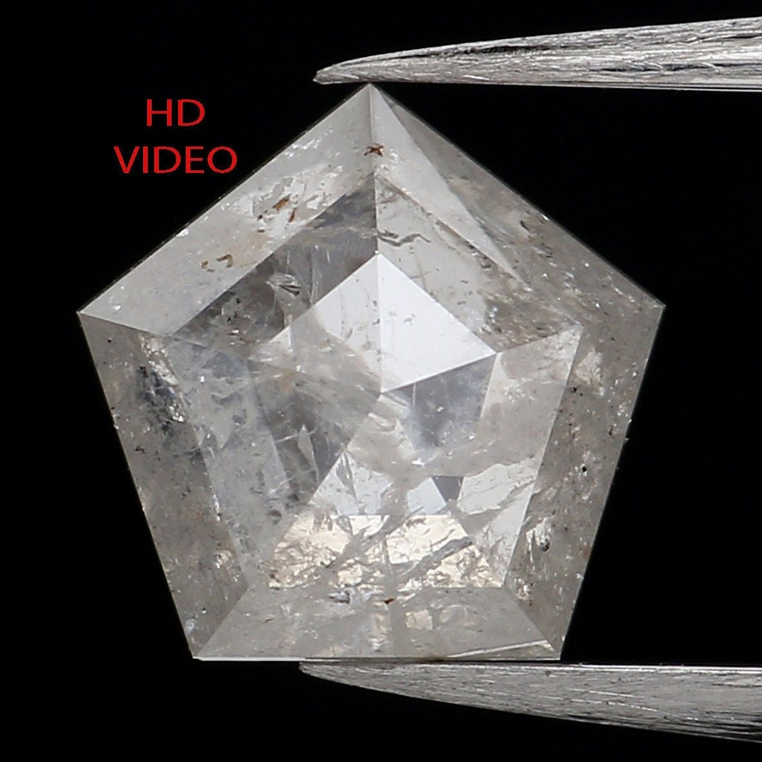 1.28 Ct Natural Loose Pentagon Shape Diamond Grey Color Pentagon Cut ...