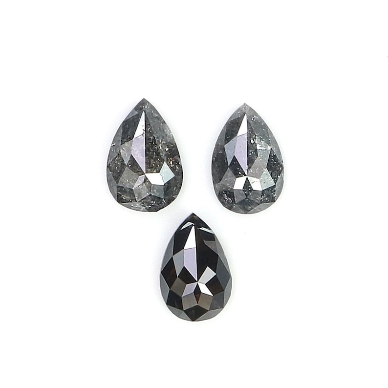 0.57 CT Natural Loose Pear Shape Diamond Salt and Pepper Pear Cut ...