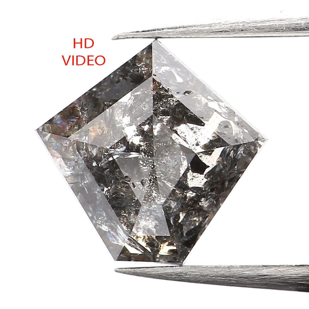 1.10 Ct Natural Loose Pentagon Shape Diamond Salt and Pepper Pentagon ...