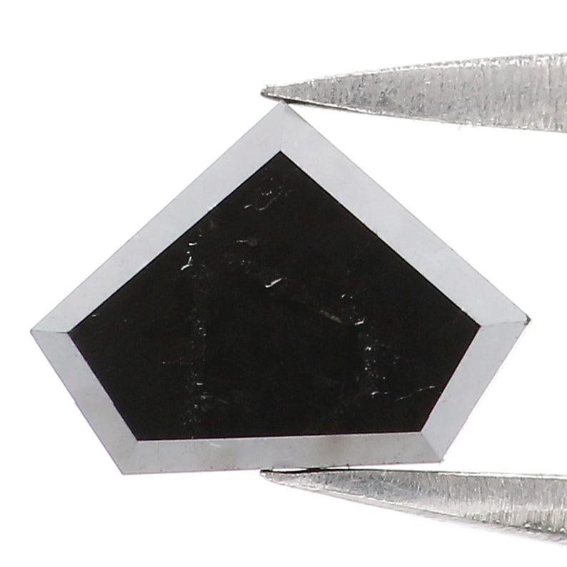 0.66 CT Natural Loose Shield Shape Diamond Black Color Shield Cut ...