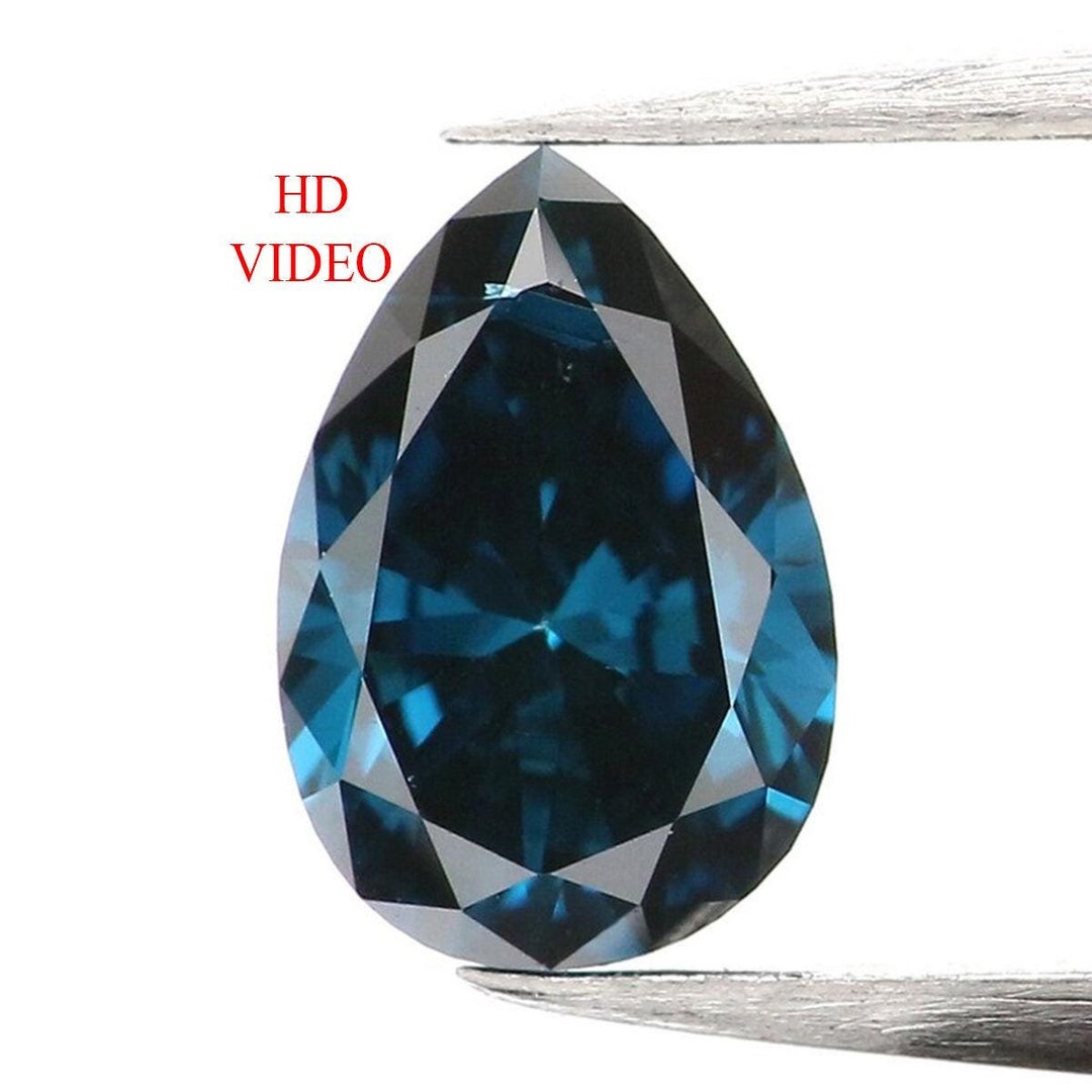 0.28 CT Natural Loose Pear Shape Diamond Blue Color Pear Cut Diamond 5. ...