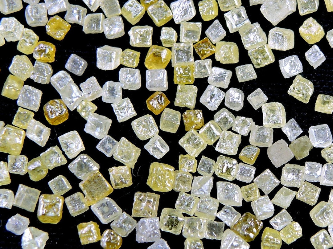 Natural Loose Diamond Undrilled Uncut Cube Shape Fancy Mix Color I2 ...