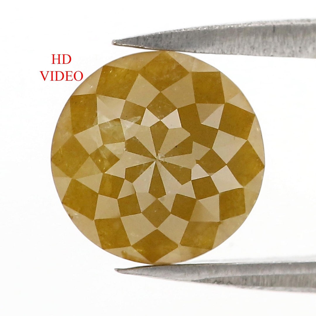 2.83 CT Natural Loose Round Rose Cut Diamond Yellow Color Round Shape ...