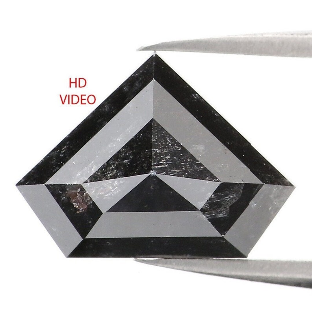 3.03 Ct Natural Loose Shield Shape Diamond Salt and Pepper Shield Cut ...