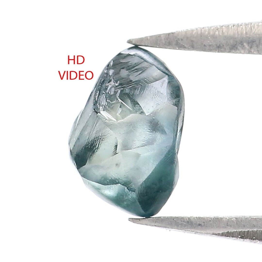 0.82 CT Natural Loose Rough Shape Diamond Blue Color Rough Cut Diamond 6.05 MM Natural Loose ...