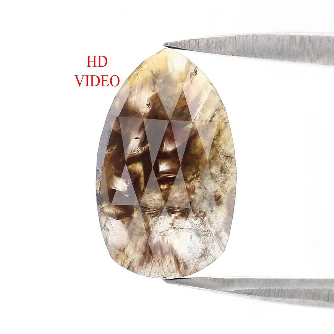 1.30 Ct Natural Loose Pear Shape Diamond Dark Brown Color Pear Cut ...