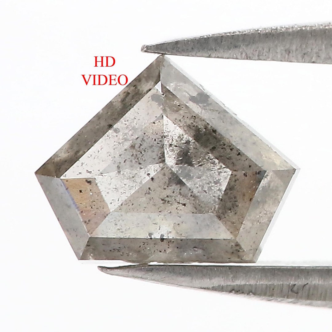 1.29 Ct Natural Loose Shield Shape Diamond Salt and Pepper Shield Shape ...