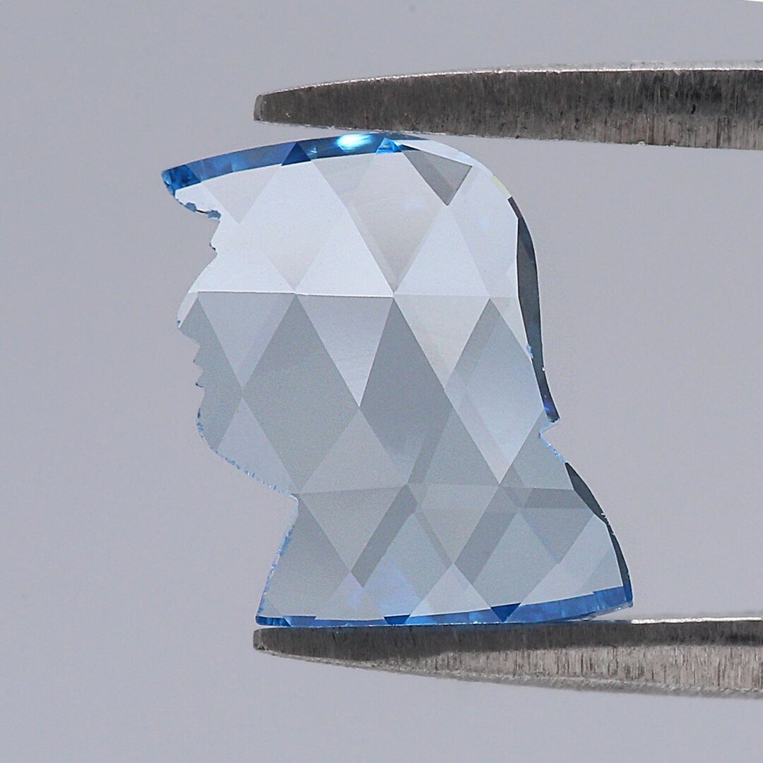1.72 CT Usa President Donald Trump Shape Lab Grown Diamond Fancy Blue ...