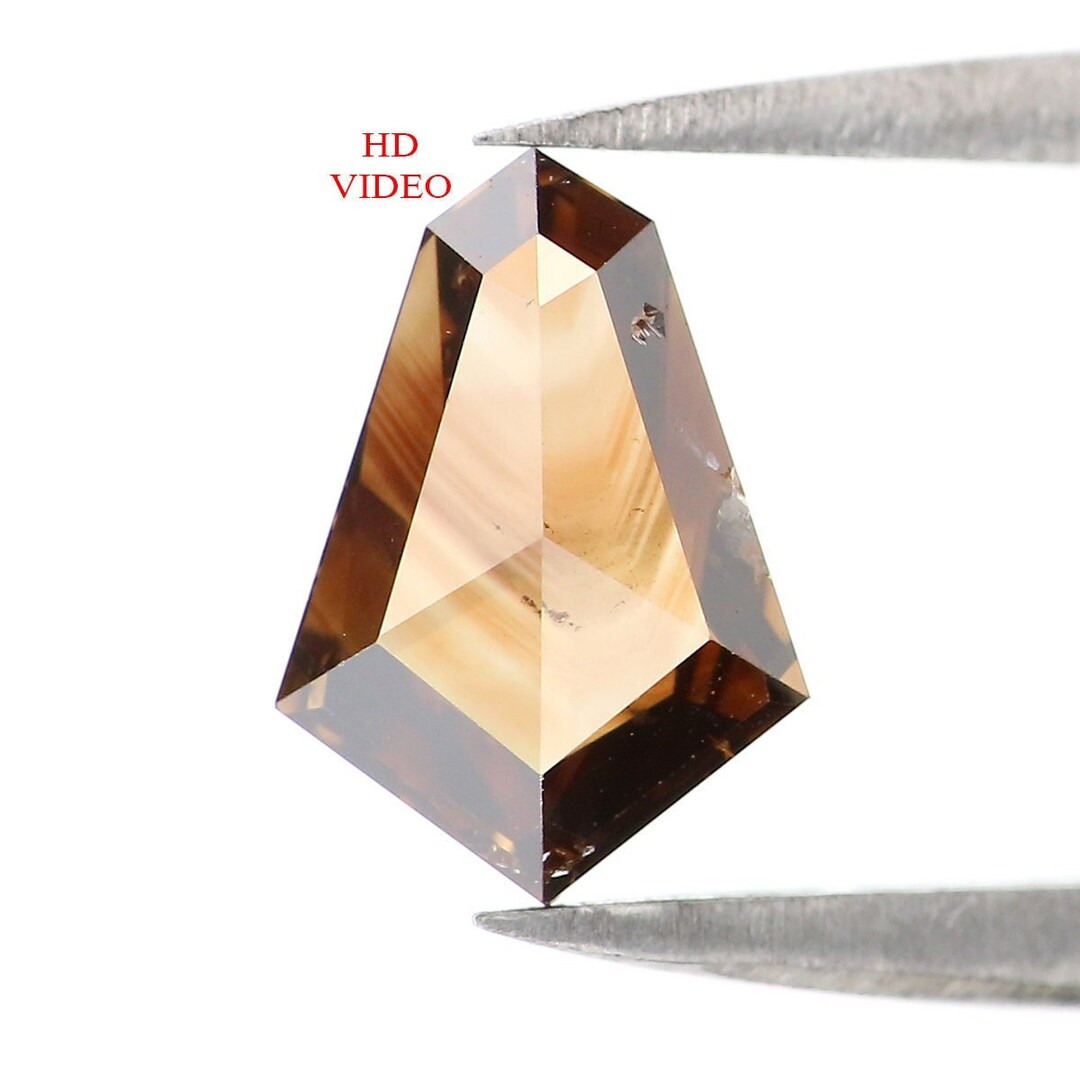0.95 CT Natural Loose Shield Shape Diamond Brown Color Shield Cut ...