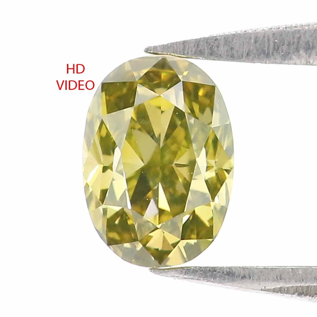 Natural Loose Oval Diamond Green Color 0.58 CT 5.77 MM Oval Rose Cut ...
