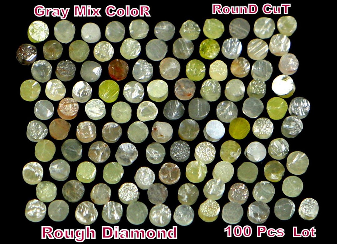 Natural Loose Diamond Rough Tablet Round Cut Mix Color Yellow Grey ...