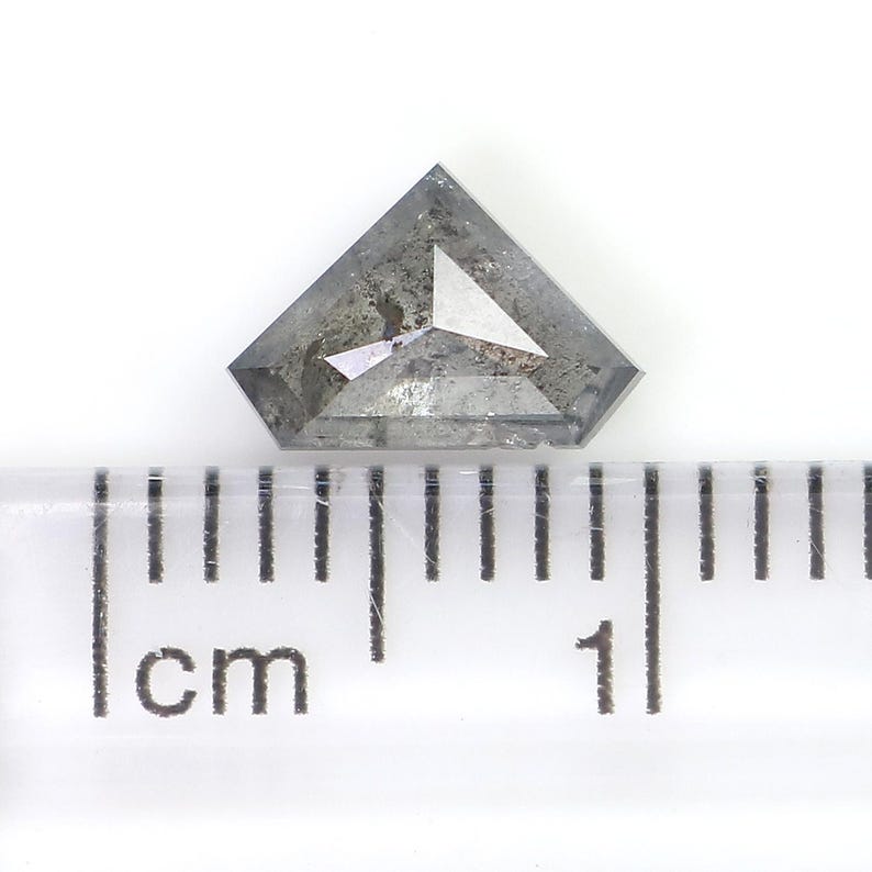 0.77 Ct Natural Loose Shield Shape Diamond Salt and Pepper Shield Cut ...