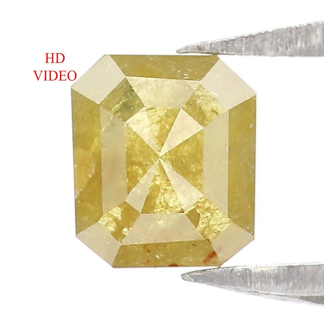 0.42 CT Natural Loose Radiant Diamond Yellow Green Color Radiant ...