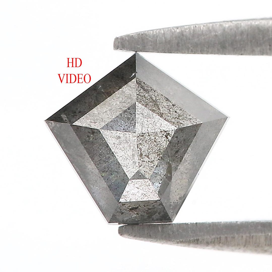 0.92 Ct Natural Loose Pentagon Shape Diamond Salt and Pepper Pentagon ...