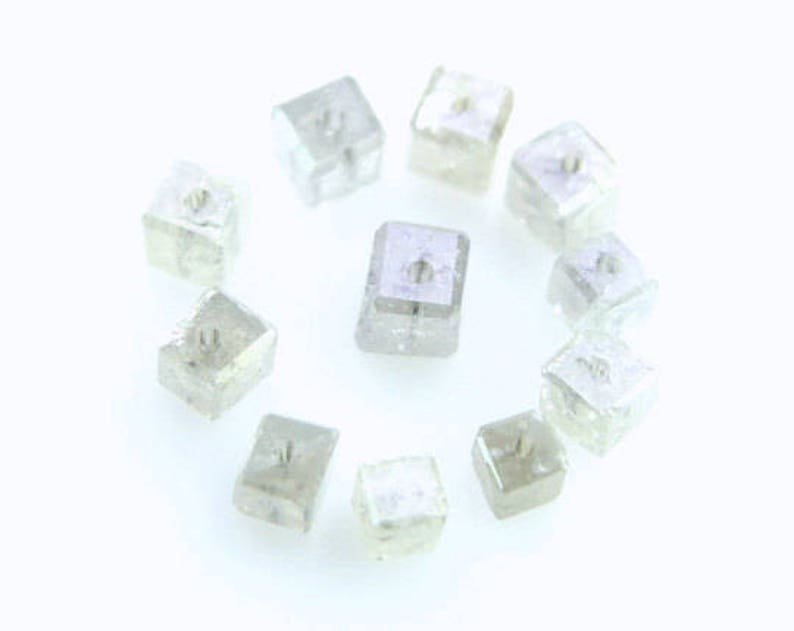 Natural Loose Diamond Drilling Polished Cube White Grey Color I3 ...